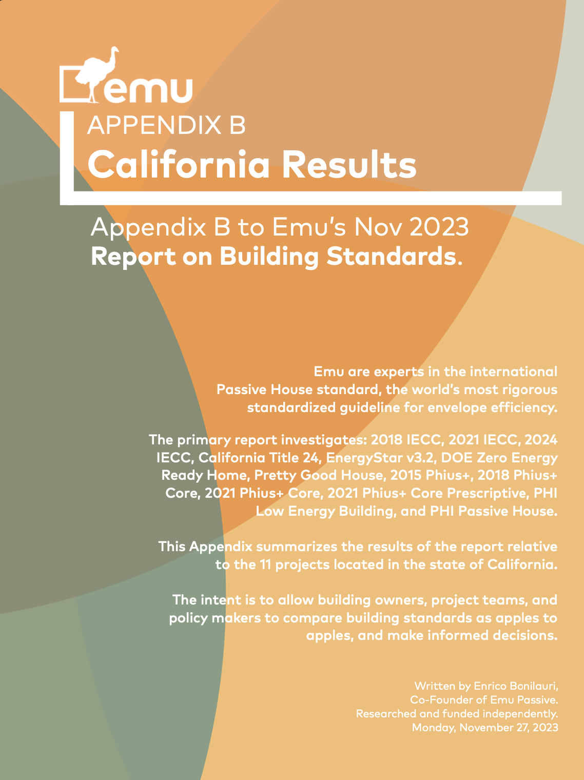 Emu Report on Energy Standards: California Results - The Passive House ...
